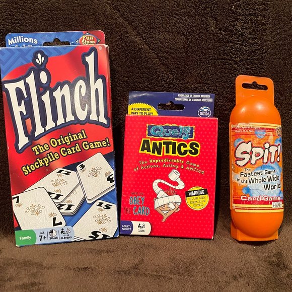 Toys | New 3 Games Flinch Quelf And Spit | Poshmark